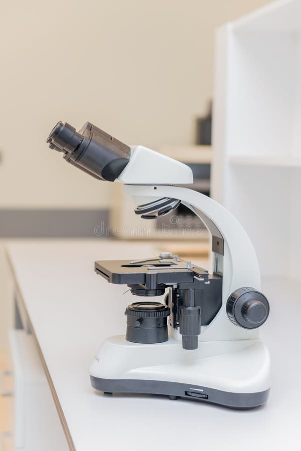 Microscope in the Science Laboratory Stock Image - Image of genetic ...