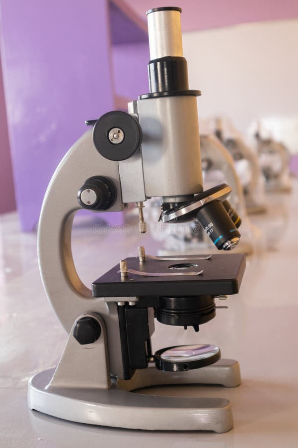 Microscope at Science Laboratory in the College Stock Photo - Image of ...