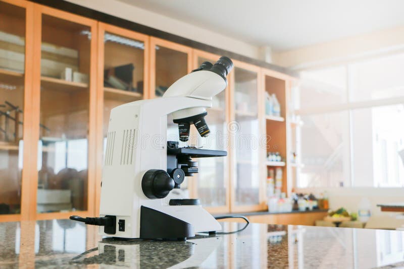 A Microscope in a Science Laboratory Stock Photo - Image of checkup ...