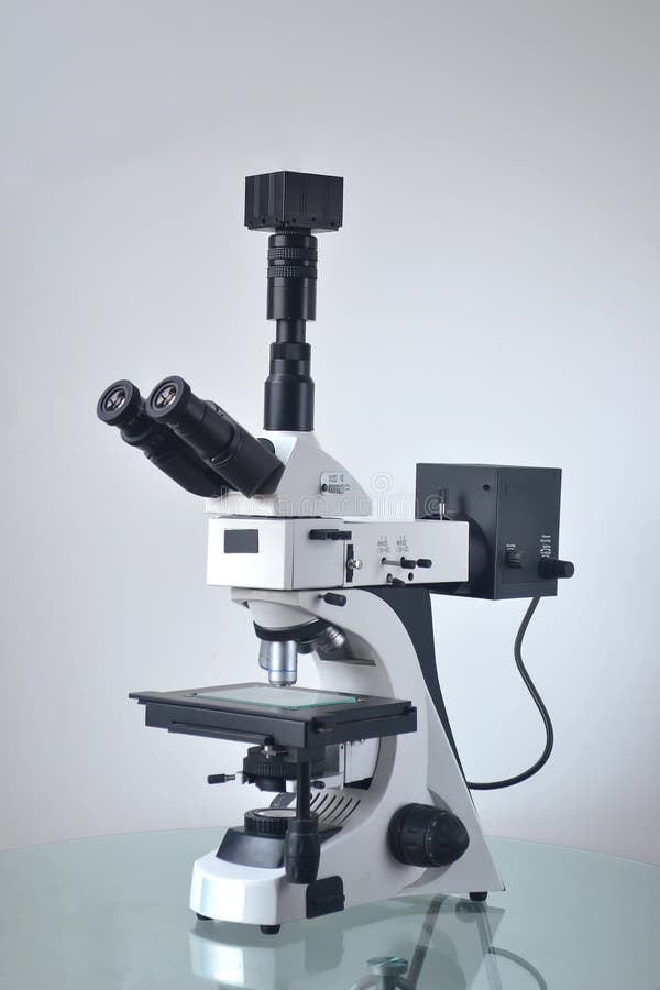 Microscope stock image. Image of modern, silver, close - 41952465
