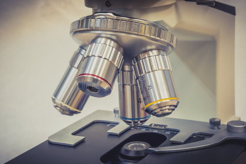 Microscope in a Scientific Research Laboratory Stock Image - Image of ...
