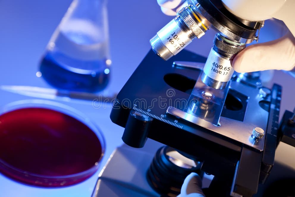 Microscope in a Scientific Research Laboratory Stock Photo - Image of ...