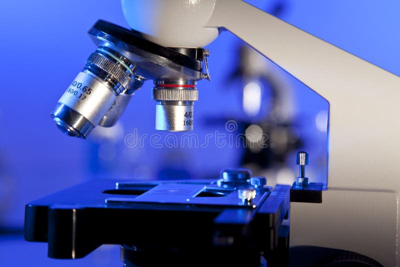 Microscope in a Scientific Research Laboratory Stock Photo - Image of ...