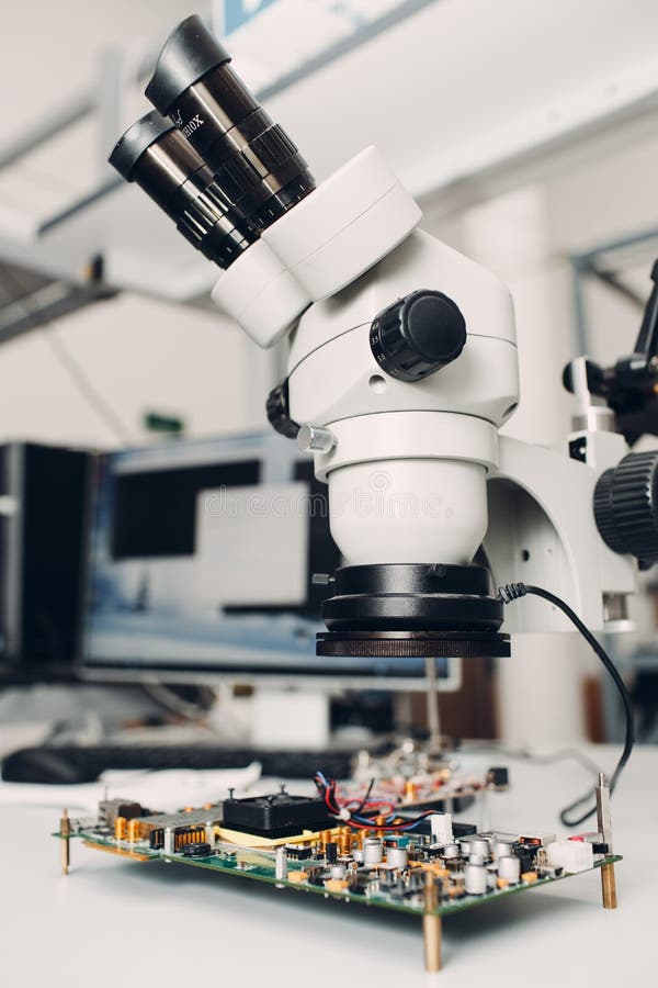 Microscope in Scientific Research Tech Laboratory on Table Stock Image ...
