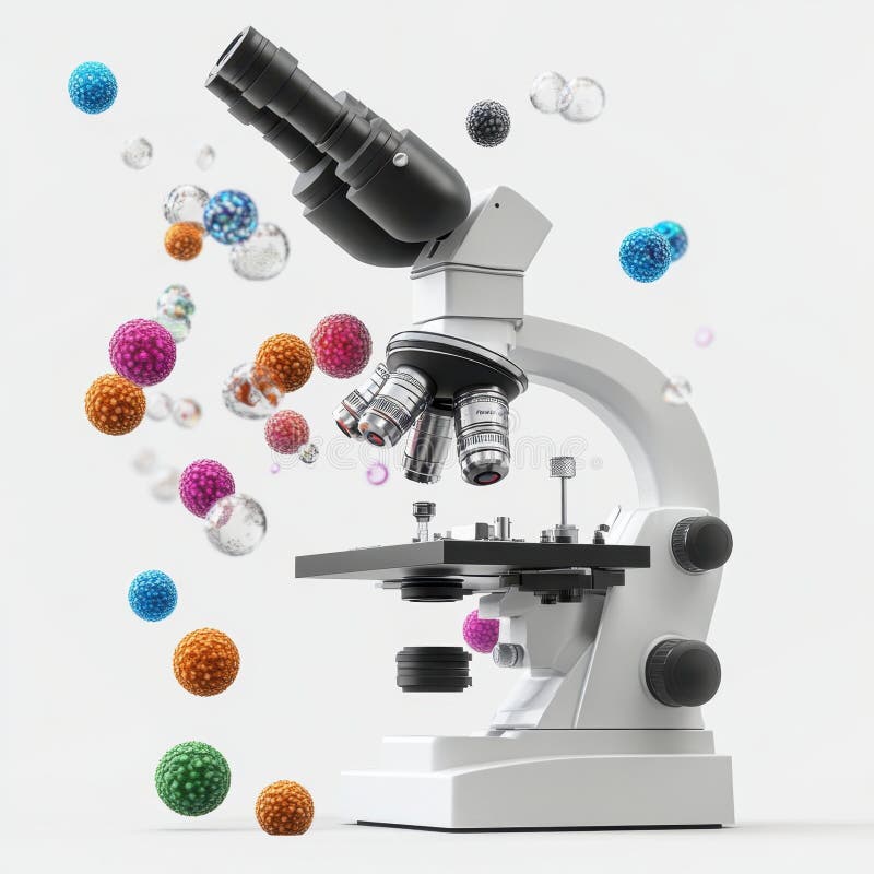 A Microscope with a Screen Attached To it Stock Illustration ...