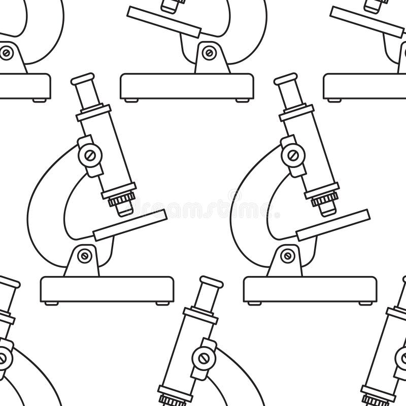 Microscope Seamless Pattern Stock Vector - Illustration of laboratory ...