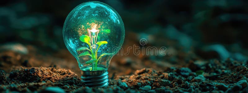 A Microscope and a Seedling in a Light Bulb. Selective Focus Stock ...
