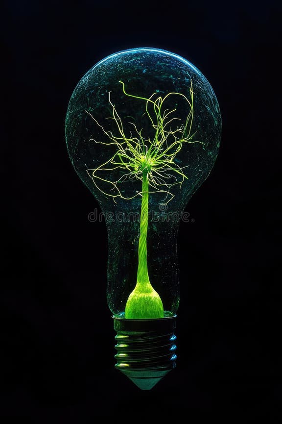 A Microscope and a Seedling in a Light Bulb. Selective Focus Stock ...