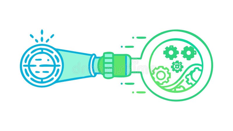 A Microscope Showing Gears in a Balanced Yin-yang Vector Design ...