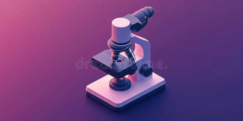 A Microscope is Shown on a Purple Background Stock Illustration ...