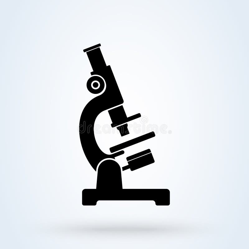 Microscope Simple Isolated Symbol, Laboratory Equipment Icon Vector ...
