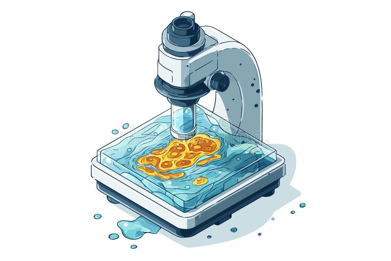 Microscope Slide with Biological Sample Under Coversl Green Isolated ...