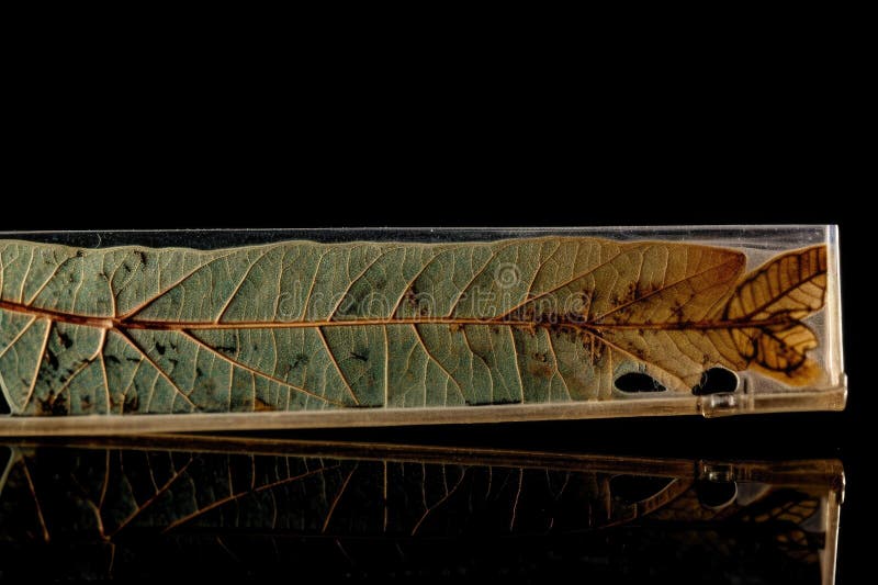 Microscope Slide with Cross-section of Leaf, Revealing Intricate ...