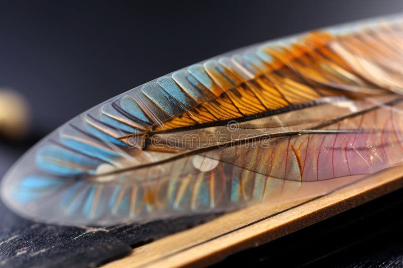 Microscope Slide with Detailed View of Insect Wing Stock Illustration ...