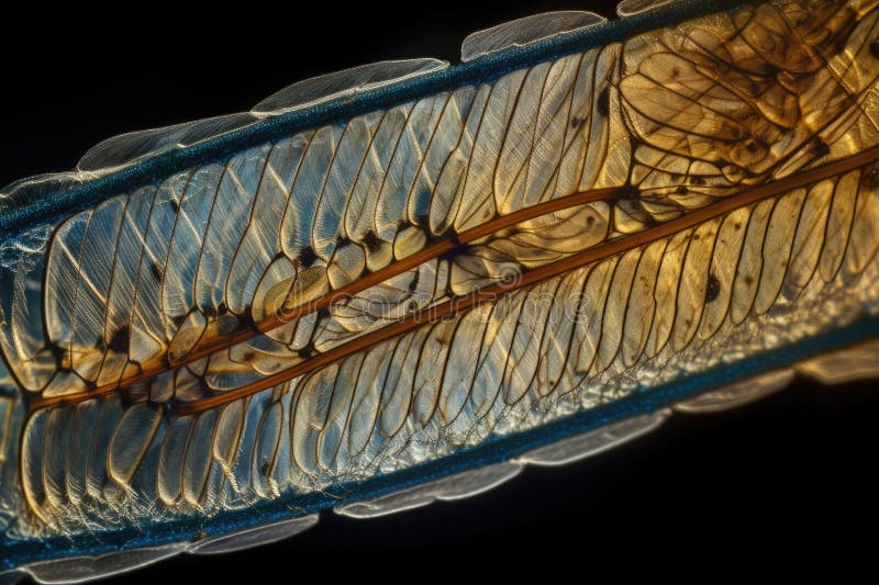 Microscope Slide with Magnified View of a Bee S Wing, Showing Intricate ...