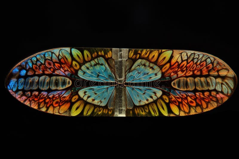 Microscope Slide with Magnified View of Butterfly Wing, Intricate ...