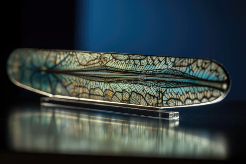 Microscope Slide with Magnified View of Insect Wing, with Intricate ...