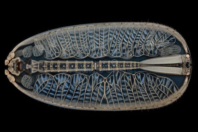 Microscope Slide with Magnified View of Insect Wing, with Intricate ...