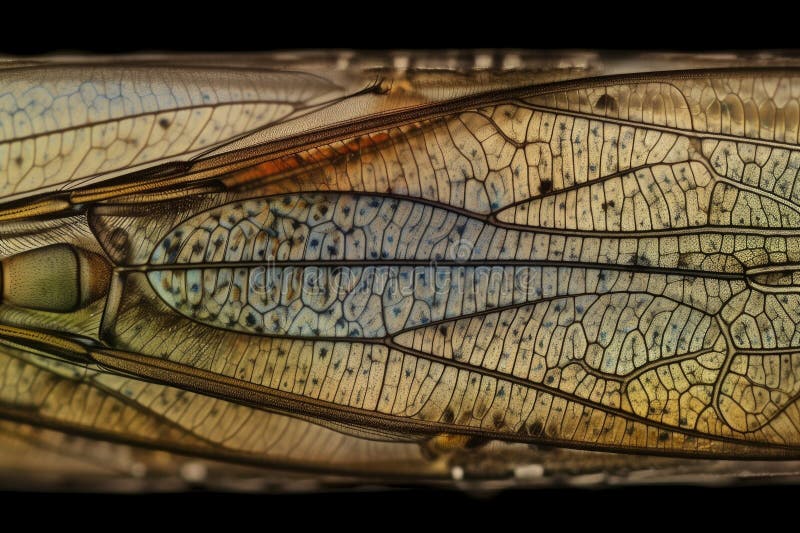 Microscope Slide with Magnified View of Insect Wing, with Intricate ...