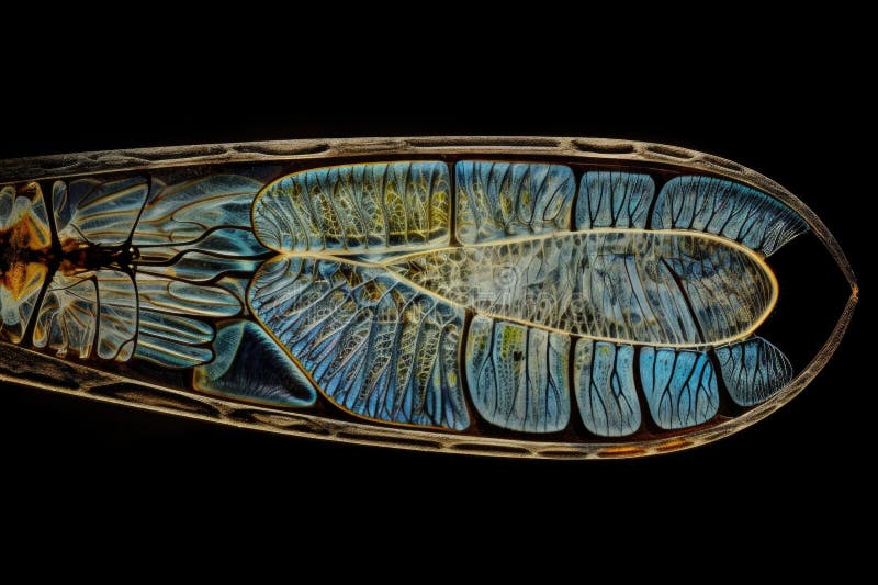 Microscope Slide with Magnified View of Insect Wing, with Intricate ...