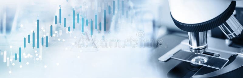 Microscope with Medical Sample Slide in Science Laboratory White ...