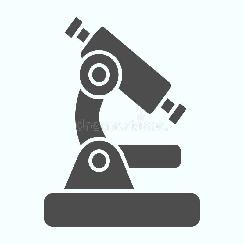 Microscope Solid Icon. Chemistry or Biology Tool Vector Illustration ...