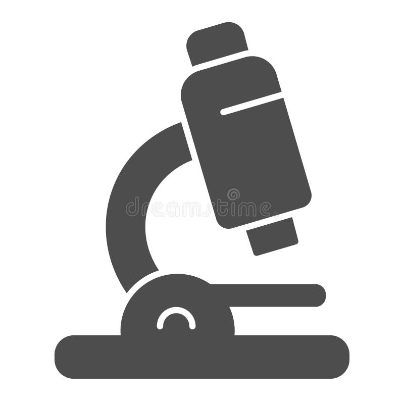 Microscope Solid Icon. Lab Lens Vector Illustration Isolated on White ...