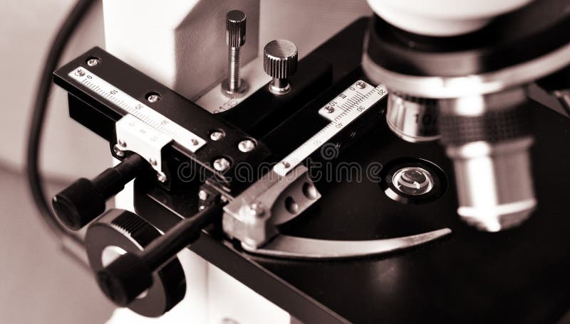 Microscope closeup stock photo. Image of biochemistry - 7140310