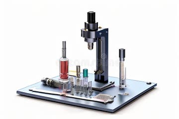 Microscope Stage a Microscope Stage with a Sample and a Set of T Stock ...