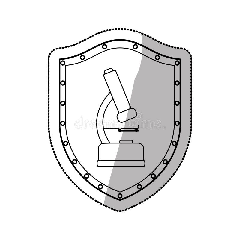 Microscope Symbol on Shield Stock Vector - Illustration of medicine ...