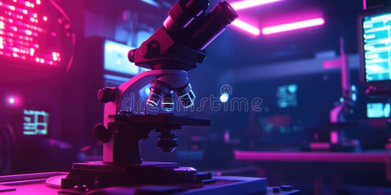 Microscope on Table stock image. Image of education - 378313157