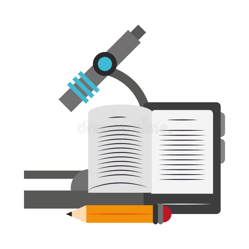 Microscope and Pencil Design Stock Vector - Illustration of discovery ...