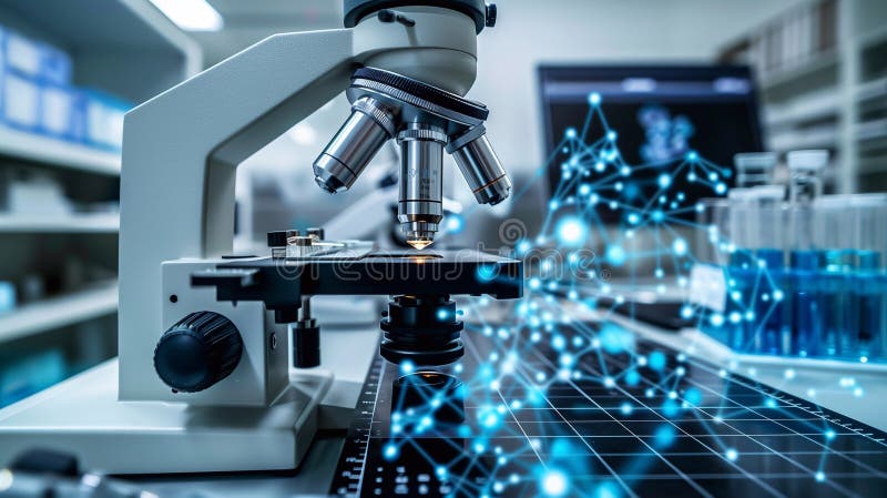 Microscope Technologies. Laboratory Studies Stock Illustration ...