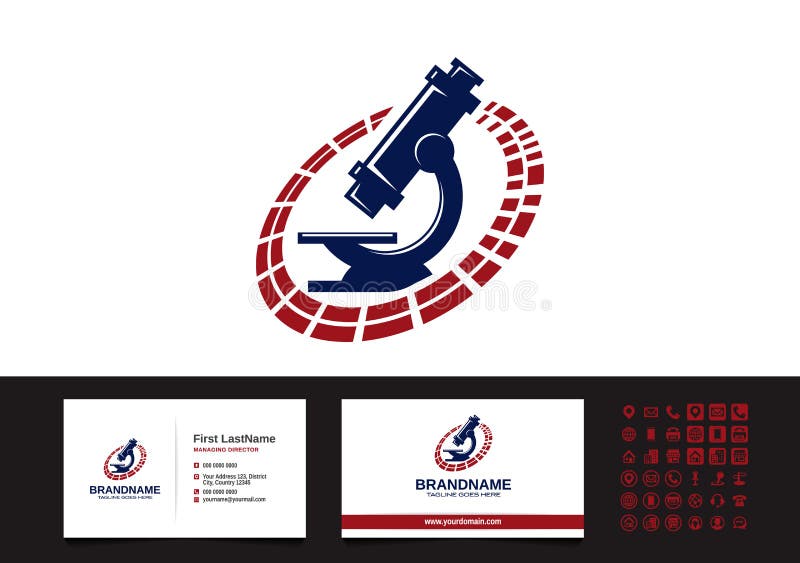 Microscope Technology Logo Business Card Template Vector Stock Vector ...