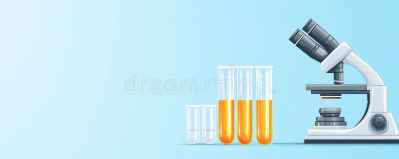 Microscope and Test Tubes in Lab for Quality Assurance, Flat Design ...