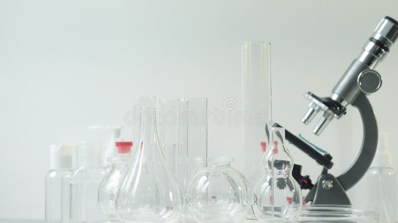 Microscope and test tubes stock video. Video of hospital - 279169519