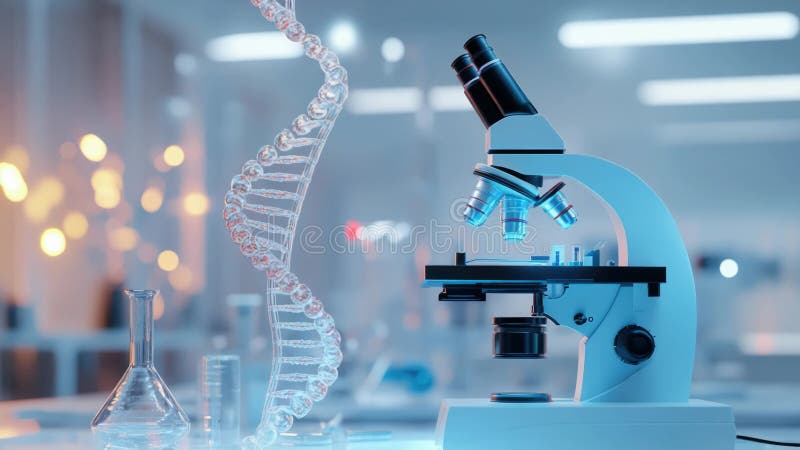 Microscope and Test Tubes Setup for Laboratory Use, Great for ...