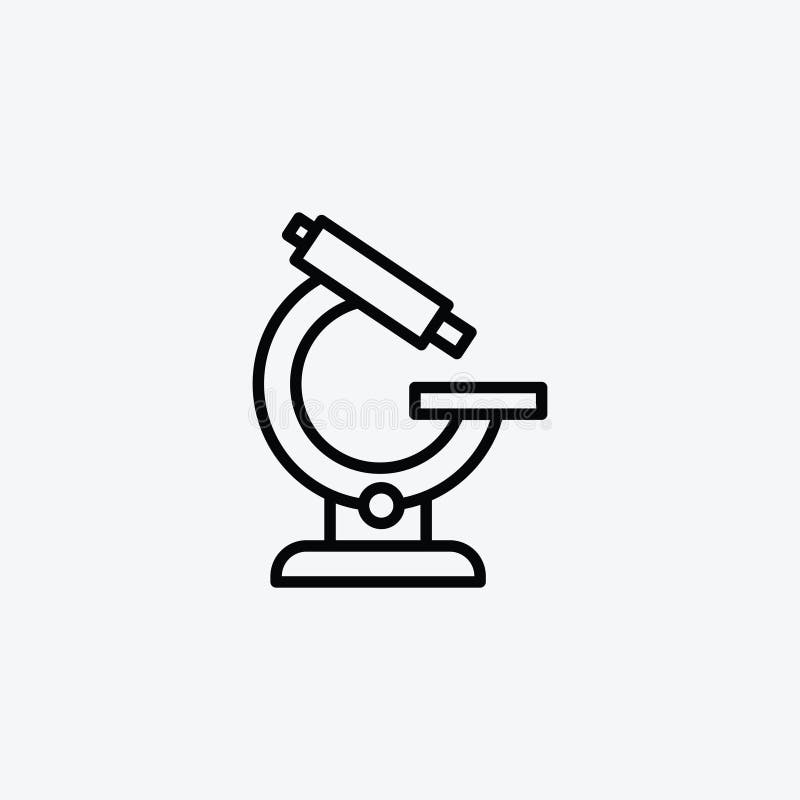 Microscope Vector Line Icon Stock Vector - Illustration of laboratory ...