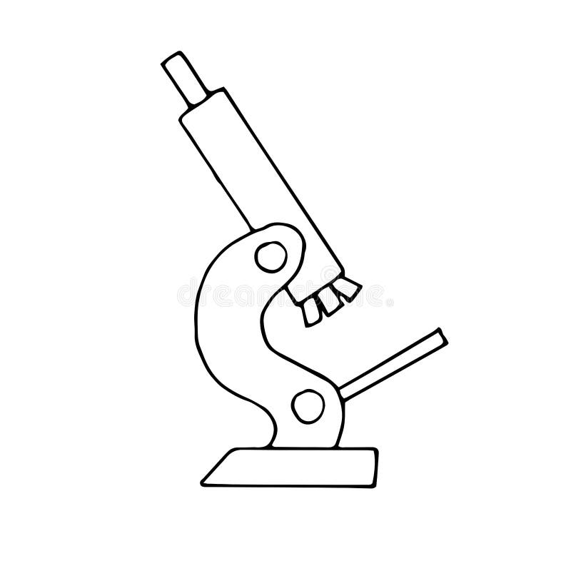 Microscope, Vector Doodle Illustration, Hand Drawing, Sketch Stock ...