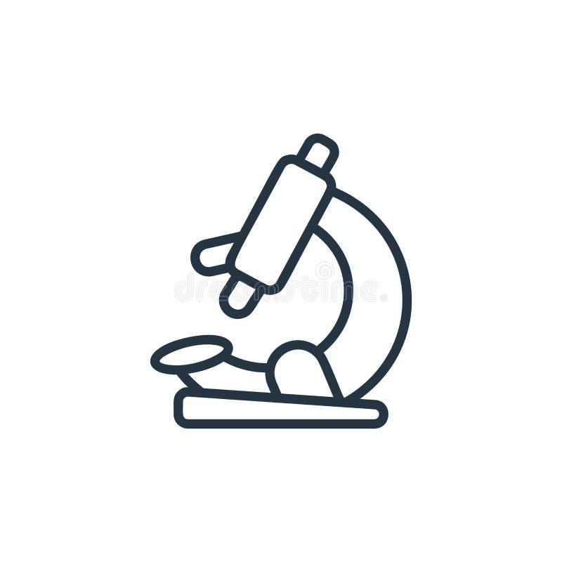 Microscope Vector Icon Isolated on White Background. Outline, Thin Line ...