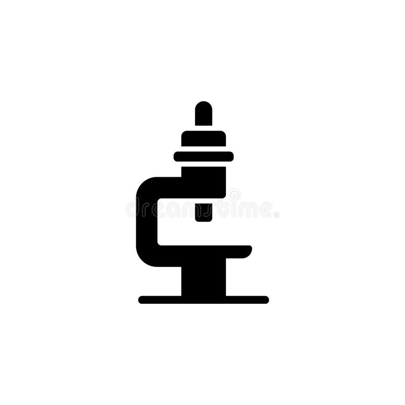 Microscope Vector Icon. Style is Flat Symbol, Black Color, Rounded ...
