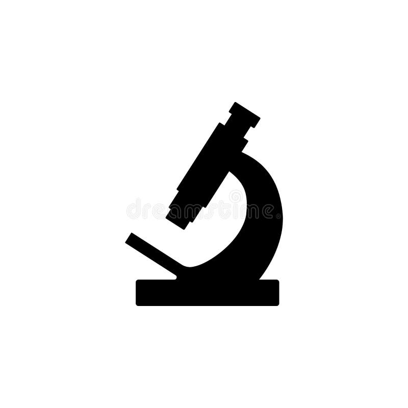 Microscope Vector Icon. Style is Flat Symbol, Black Color, Rounded ...