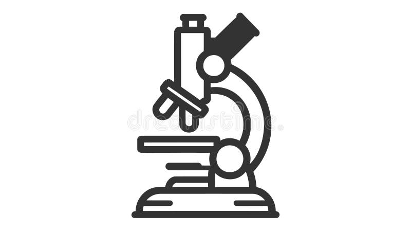 Microscope Vector Icon. Style is Flat Symbol, Black Color, Rounded ...