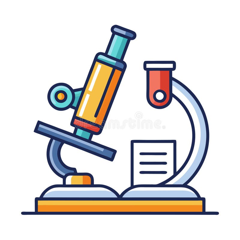 Microscope Vector Illustration: Science, Research, and Medical Icon Stock Vector - Illustration ...
