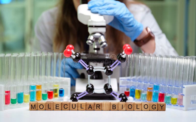 Exploring Molecular Biology: a Laboratory Scene with a Microscope and ...
