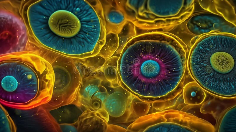 Microscope View. Animation of Bacteria and Microparticles Stock Footage ...