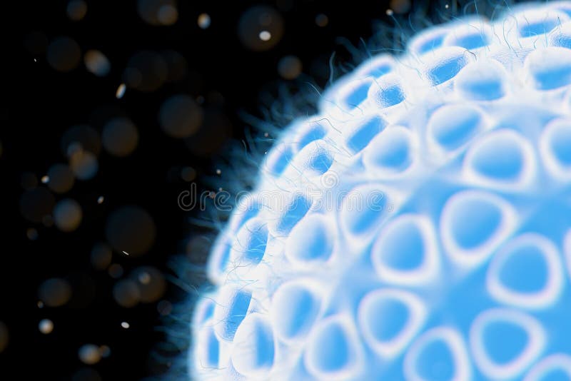 Microscope View of Bacteria Cell. 3d Rendering Stock Illustration ...