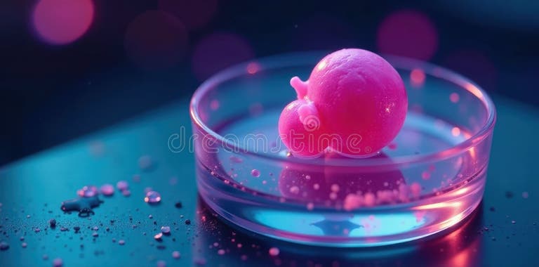 Microscope View of Developing Embryo in Lab Dish, Sample, Medical ...