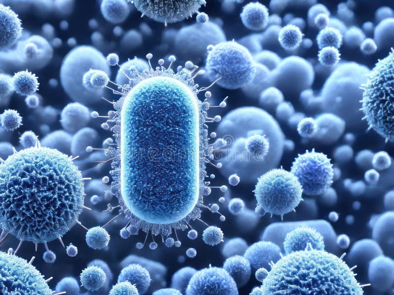 Microscope View of Different Microbes Stock Photo - Image of background ...