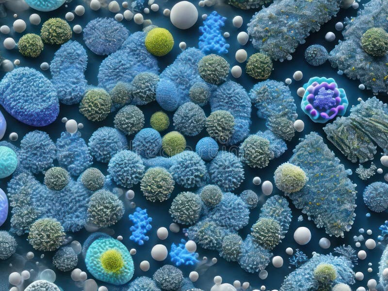Microscope View of Different Microbes Stock Photo - Image of background ...